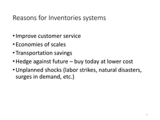 Supply chain management INVENTORY MANAGEMENT IN A SUPPLY CHAIN | PPT