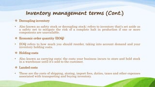 Inventory Management | PPTX | Logistics | Business