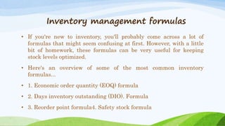 Inventory Management | PPTX | Logistics | Business