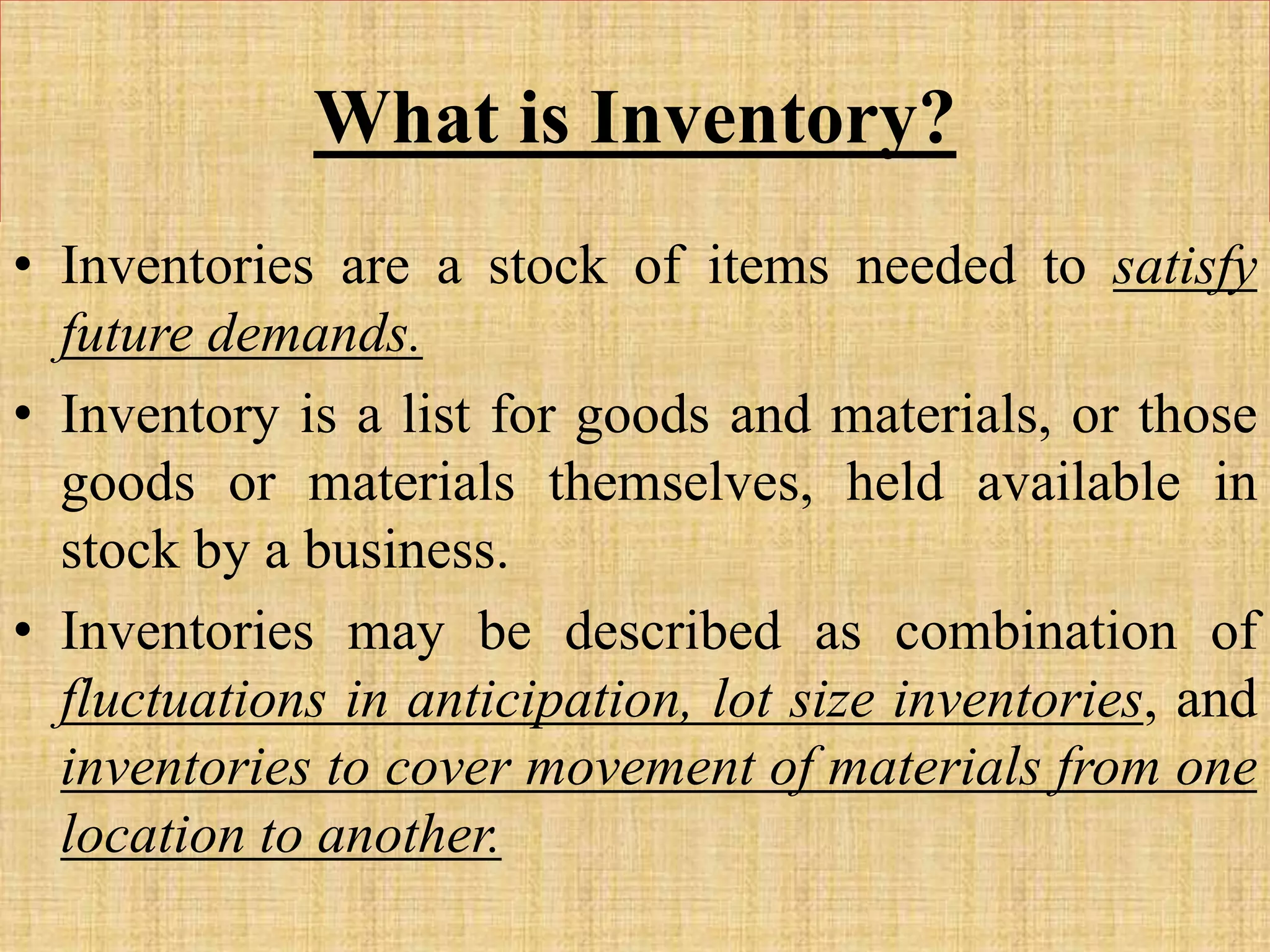 Inventory Management-M.pharm (Pharmaceutics ) | PPTX