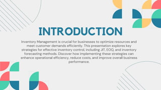 Streamlining Operations: The Essentials of Inventory Management | PPT