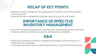Streamlining Operations: The Essentials of Inventory Management | PPT