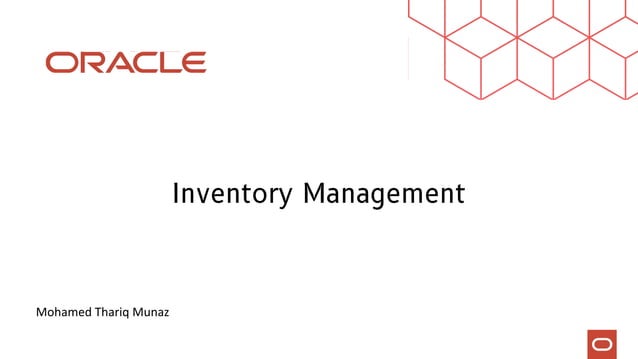 Overview To The Oracle Inventory Managment Ppt
