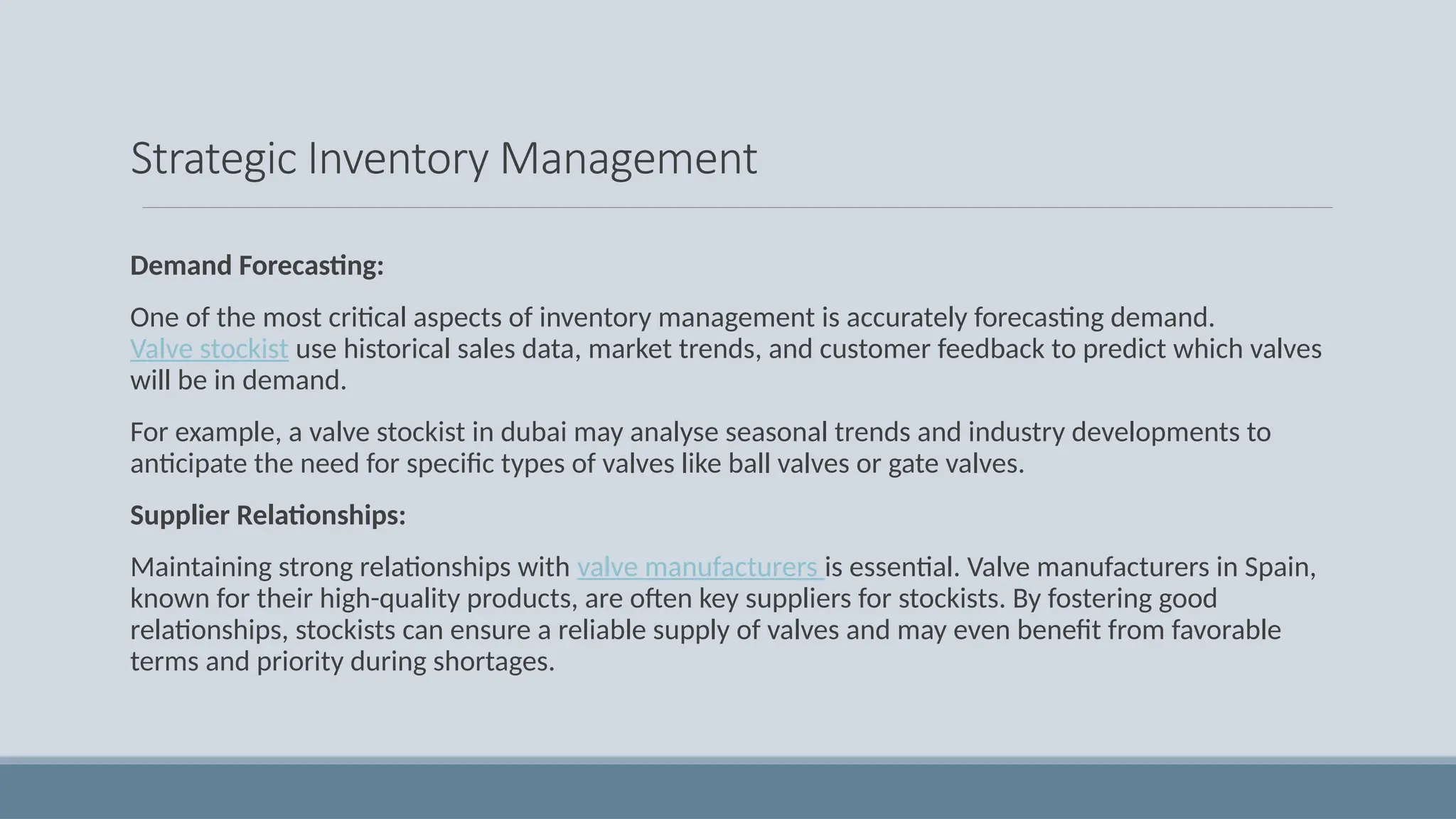 Inventory Management: How Valve Stockists Keep Up with Demand | PPTX