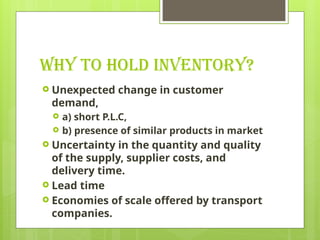 INVENTORY MANAGEMENT_operations management | PPTX