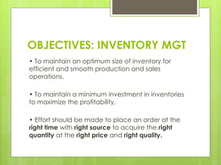 INVENTORY MANAGEMENT_operations management | PPTX
