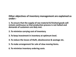Inventory management m.com 2 sem | PPT