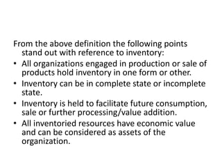 Inventory management m.com 2 sem | PPTX
