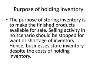 Inventory management m.com 2 sem | PPT