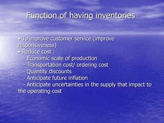 Inventory management1 | PPT | Logistics | Business