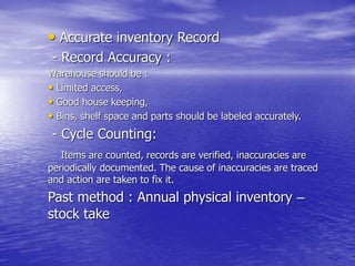 Inventory management1 | PPT | Logistics | Business