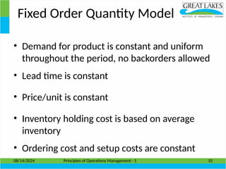 Inventory management in operations for mba | PPTX