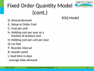 Inventory management in operations for mba | PPTX