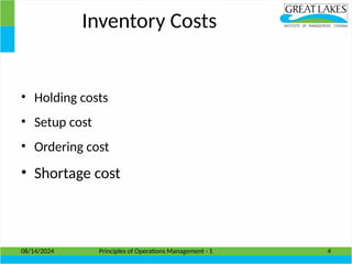 Inventory management in operations for mba | PPTX