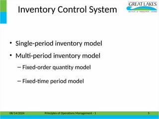 Inventory management in operations for mba | PPTX