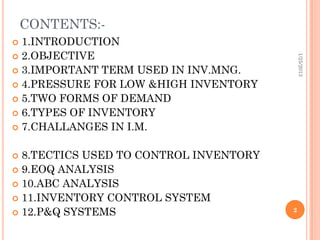 Inventory management | PPTX