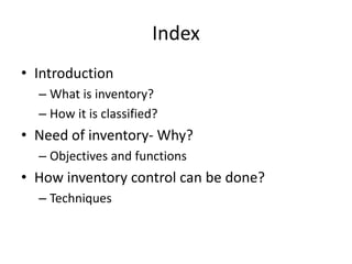 Inventory management and control | PPTX