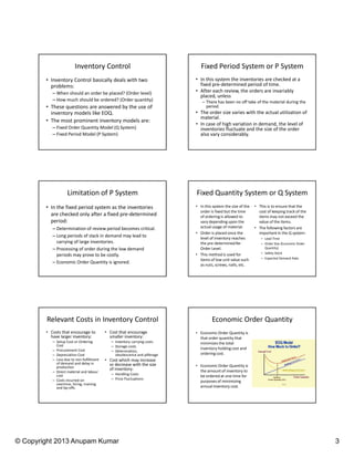 Inventory management & control | PDF