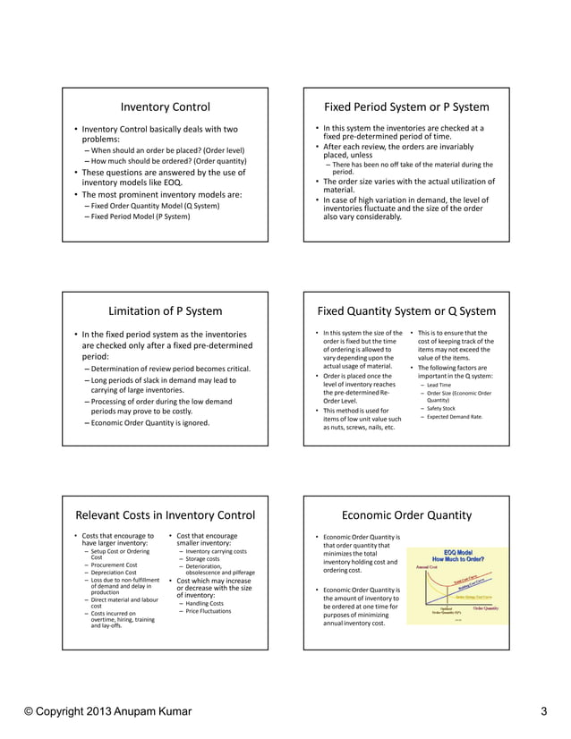 Inventory management & control | PDF