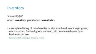 Inventory management | PPTX