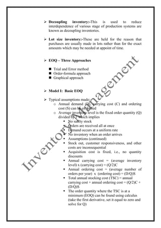 Inventory Management Project | DOCX