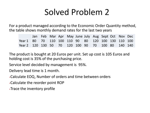 Inventory Management Self Study Exercises.pptx | Logistics | Business