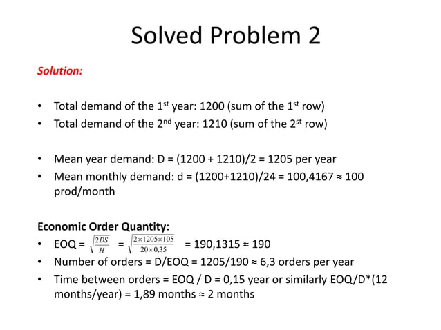 Inventory Management Self Study Exercises.pptx | Logistics | Business