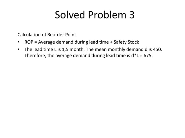 Inventory Management Self Study Exercises.pptx | Logistics | Business