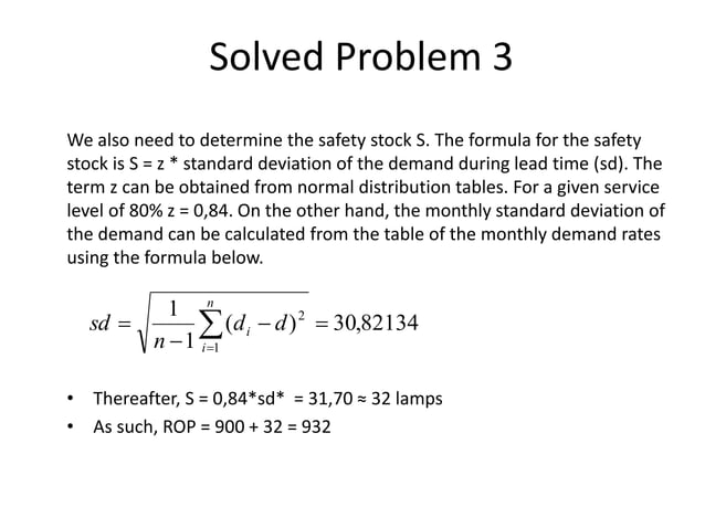 Inventory Management Self Study Exercises.pptx | Logistics | Business