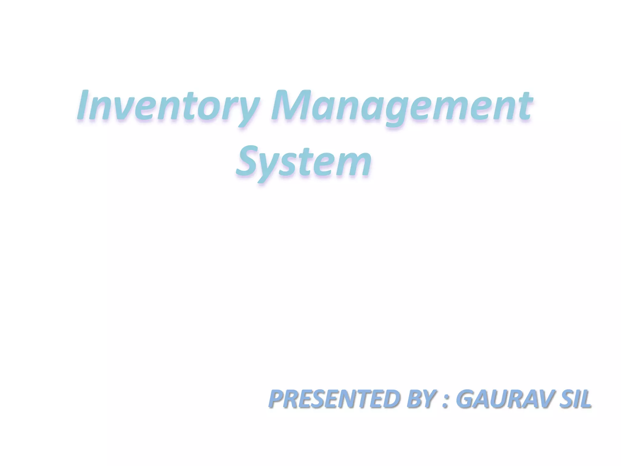 Inventory management system | PPT