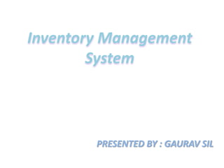 Inventory management system | PPTX