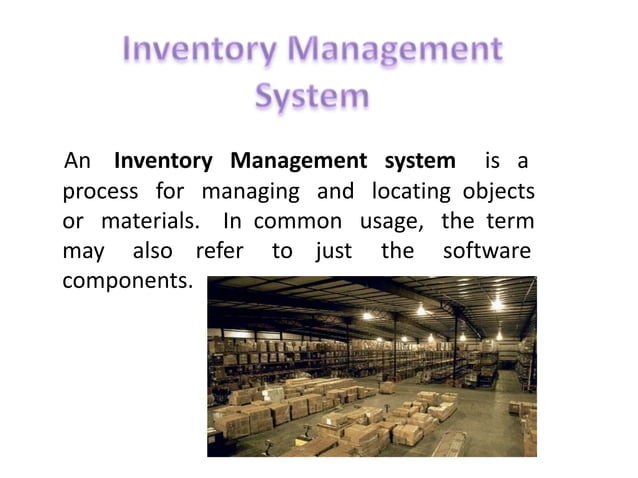 Inventory management system | PPTX | Logistics | Business