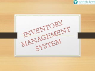 Inventory Management System | Finance | PPT