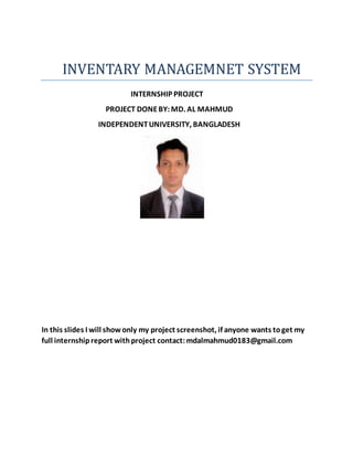 Inventory management system | PDF