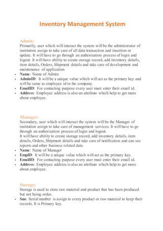 Inventory management system | DOCX