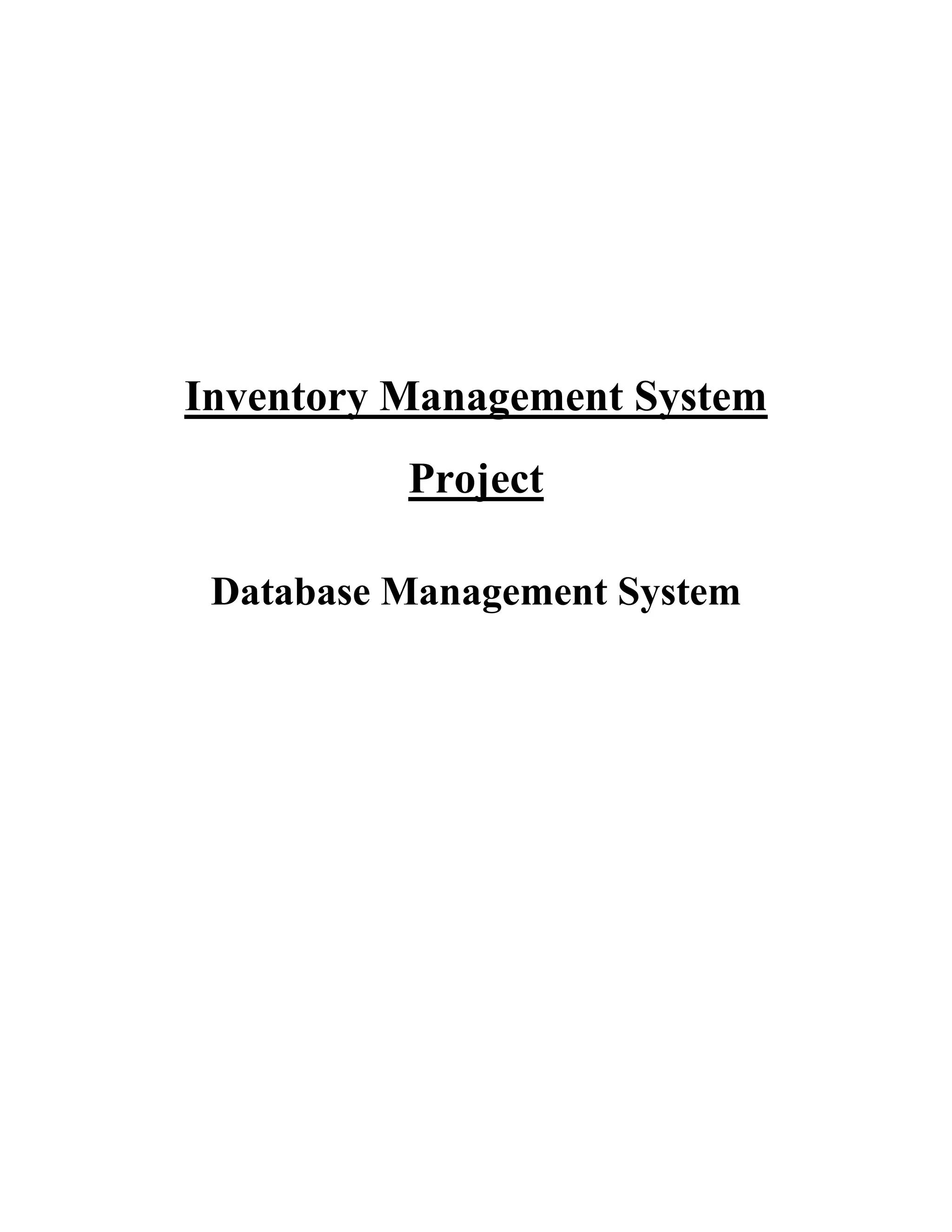 Inventory management system | PDF