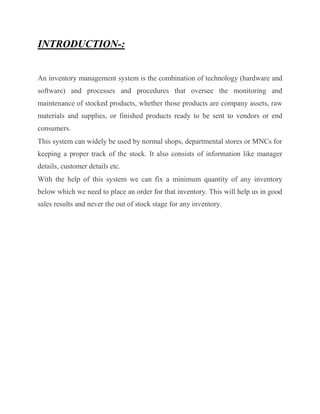 Inventory management system | PDF