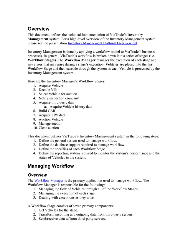 Inventory Management - Technical Specification Document | DOC | Databases | Computer Software ...