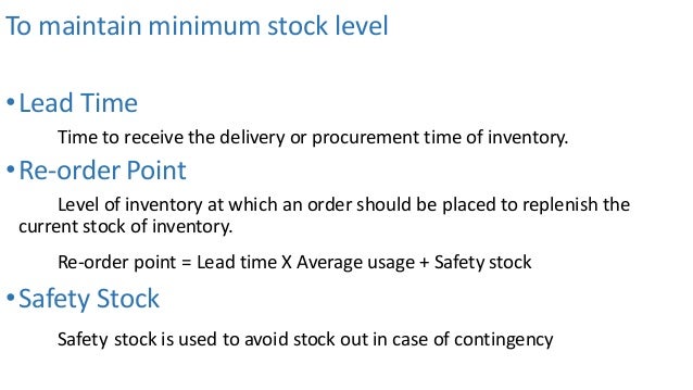 Inventory management with case study