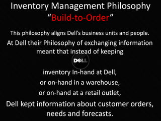 Inventory management of Dell Direct Model | PPT