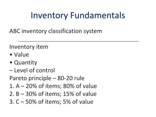Inventory managment 80 20 rule and abc analysis | PPT