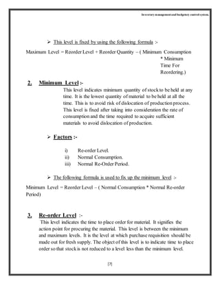 Inventory management and budgetary control system. | DOCX