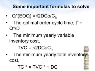 Inventory model (operation research) | PPTX