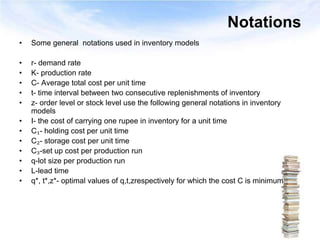 Inventory model (operation research) | PPTX