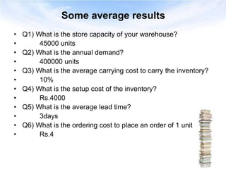 Inventory model (operation research) | PPTX