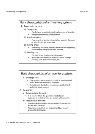 Inventory models | PDF