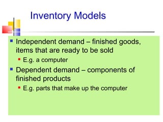 Inventory models | PPT