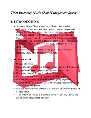 Inventory music shop management | DOCX