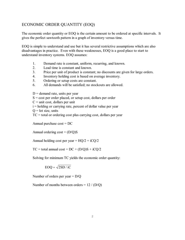 Inventory notes | PDF | Logistics | Business