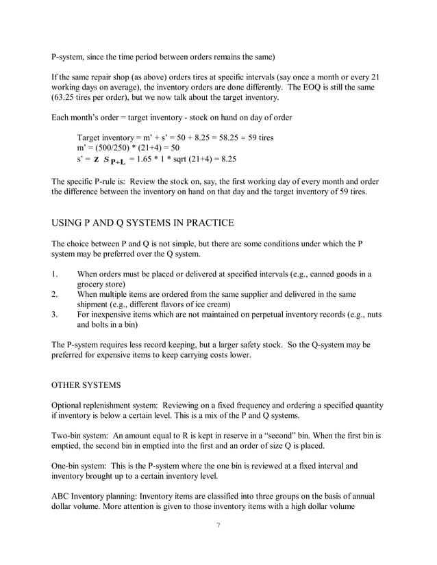 Inventory notes | PDF | Logistics | Business